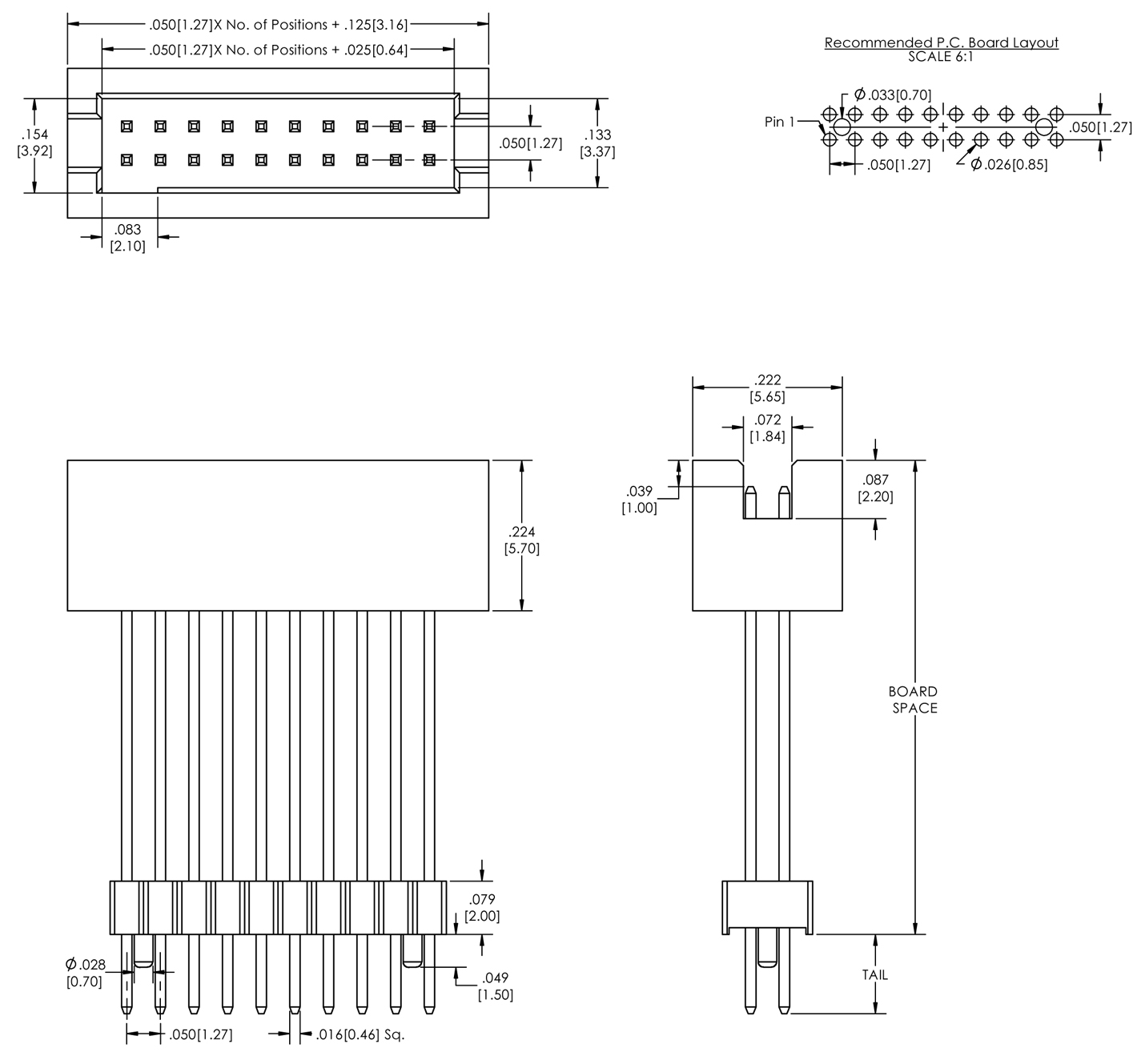 Connecteurs PCB 1,27mm PTSHS-5-CL - Sonectrad-BRN